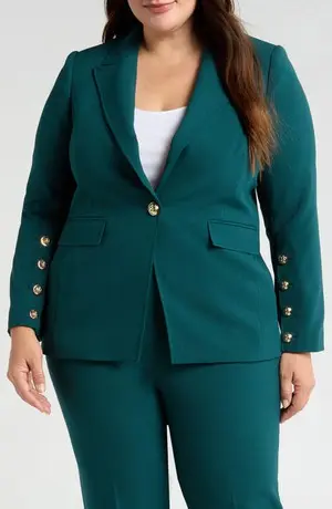 TAHARI ASL One-button Blazer - Hunter