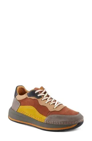 SPRING STEP SHOES Booker Color Blocked Sneakers - Camel Multi Suede