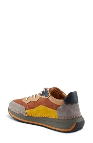SPRING STEP SHOES Booker Color Blocked Sneakers - Camel Multi Suede