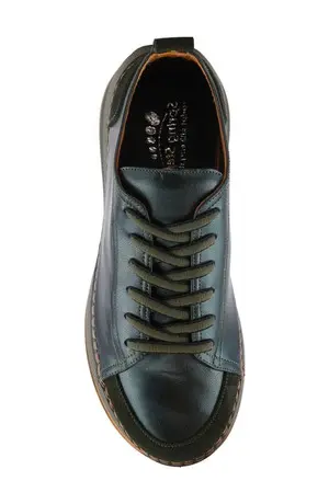 SPRING STEP SHOES Angolan Leather Sneakers - Dark Green Metallic
