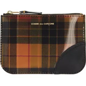 Comme Des Garçons Tartan Leather Zip Pouch
