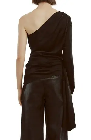 Bardot Elisabetta One-shoulder Satin Top