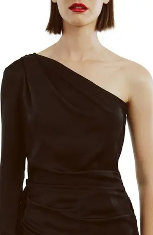 Bardot Elisabetta One-shoulder Satin Top
