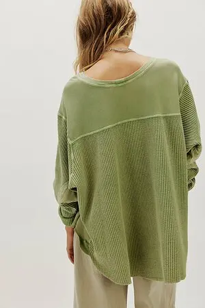 Free People Fp One Blake Thermal - Sage Green