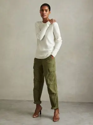 REISS Annie Wool Blend Crew Neck Jumper With Cashmere