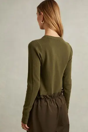 REISS Annie Wool Blend Crew Neck Jumper With Cashmere