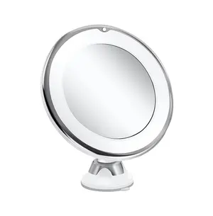 COWIN 10x Magnifying Lighted Makeup Mirror 360° Rotation With Suction Cup - White