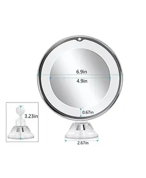 COWIN 10x Magnifying Lighted Makeup Mirror 360° Rotation With Suction Cup