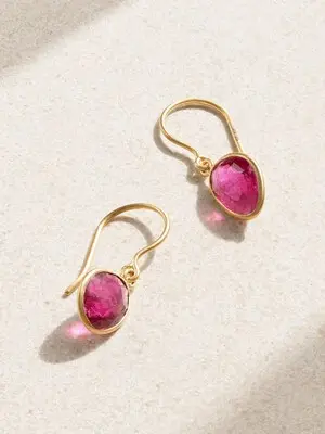 PIPPA SMALL 18-karat Gold Tourmaline Drop Earrings - Pink