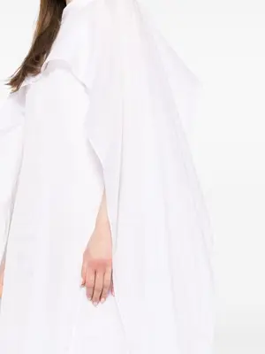 JIL SANDER Cape-embellished Midi Dress - White