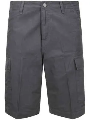 Carhartt Work In Progress Logo-patch Cotton Shorts - Grey