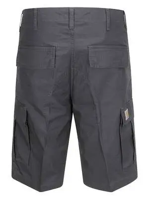 Carhartt Work In Progress Logo-patch Cotton Shorts - Grey