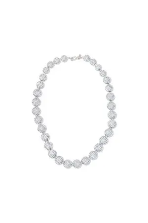 KENNETH JAY LANE Pave Ball Statement Necklace - Silver