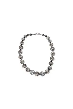 KENNETH JAY LANE Hematite Pave Ball Charm Necklace
