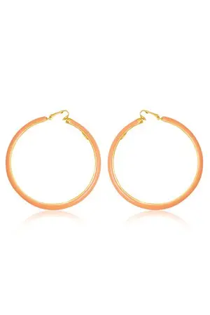 KENNETH JAY LANE Sunset Glow Clip On Hoop Earrings - Orange