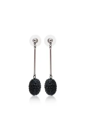 KENNETH JAY LANE Midnight Pave Drop Earrings - Red