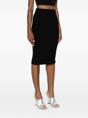 Pinko Ribbed-knit Midi Skirt - Black