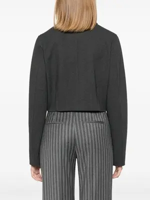 Pinko Single-breasted Cropped Jacket - Grey