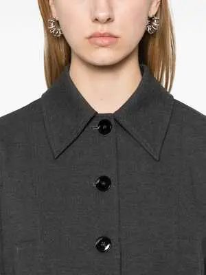 Pinko Single-breasted Cropped Jacket - Grey
