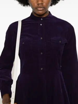 Aspesi Corduroy Cotton Midi Dress - Purple