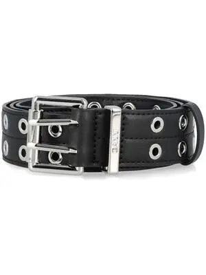 GANNI Double Eyelet Belt - Black