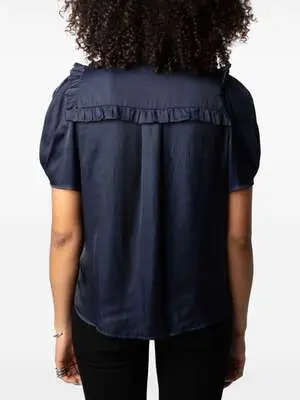 Zadig&Voltaire Satin Puff-sleeve Top