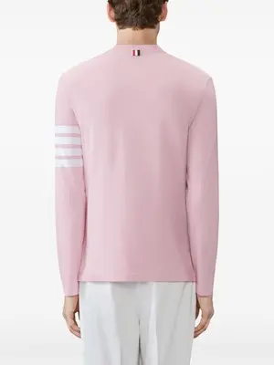 Thom Browne Three-stripe Long-sleeved T-shirt - Pink