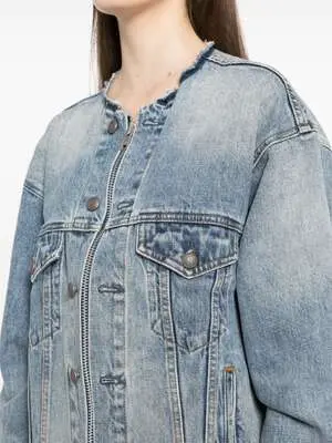 R13 Collarless Trucker Jacket