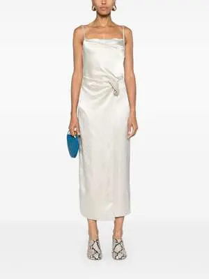 Nanushka Ruched Satin Midi Dress