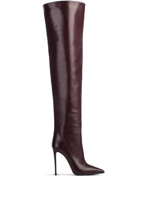 LE SILLA Eva 120mm Thigh-high Leather Boots - Red