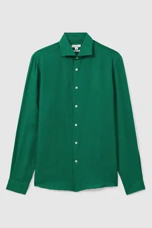 REISS Ruban Linen Button-through Shirt