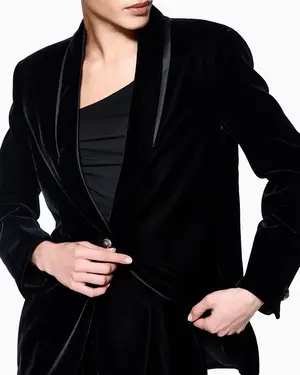 Giorgio Armani Velvet Single-breasted Jacket