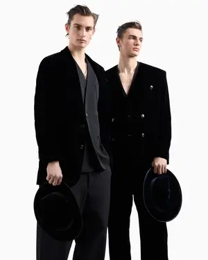 Giorgio Armani Double-breasted Suit In Stretch Virgin Wool