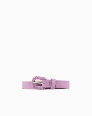 Giorgio Armani Suede Belt With Buckle - Purple
