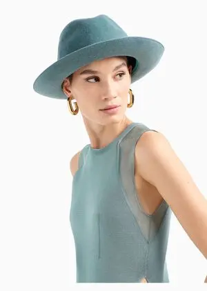 Giorgio Armani Rabbit Fur Hat With Velvet Detail