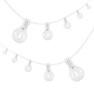 JONATHAN Y 25-light Indoor/outdoor 25 Ft. Contemporary Rustic Incandescent G40 Bistro Globe Bulb String Lights - White