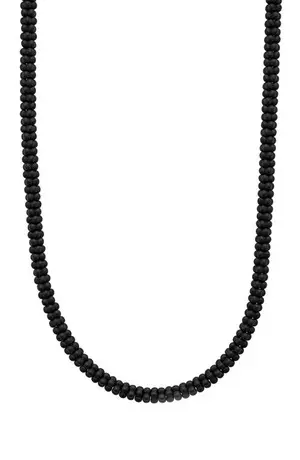 Lagos Matte Caviar Ceramic Beaded Necklace - Black