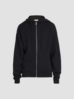 Loewe Anagram Logo Wool-blend Hoodie - Black