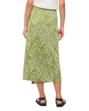 Whistles Linear Leaf Print Wrap Midi Skirt