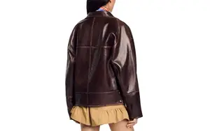 Sandro Clem Leather Jacket - Brown