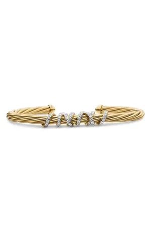 David Yurman Helena Center Station Diamond Bracelet - Gold/diamond