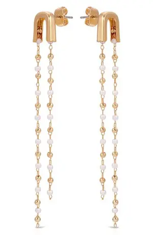 Ettika Imitation Pearl Drop Earrings