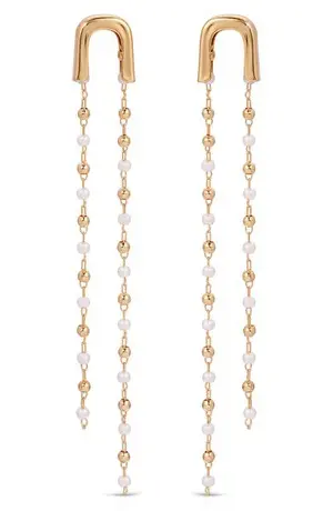 Ettika Imitation Pearl Drop Earrings