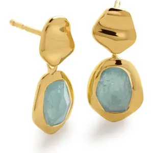 Monica Vinader Odyssey Aquamarine Drop Earrings - 18ct Gold Vermeil