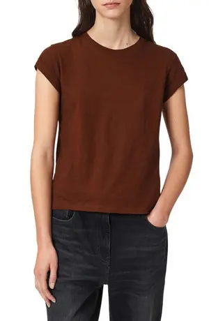 ALLSAINTS Anna Cotton T-shirt - Rust Brown