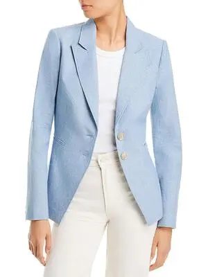 Paige Chelsee Womens Linen Suit Separate Twobutton Blazer - Blue