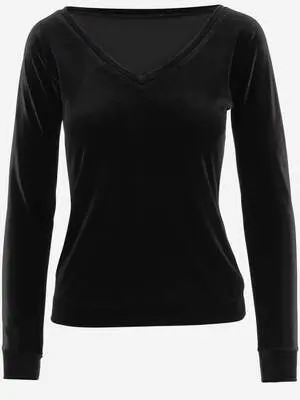 STEPHAN JANSON Stretch Velvet Jersey Top