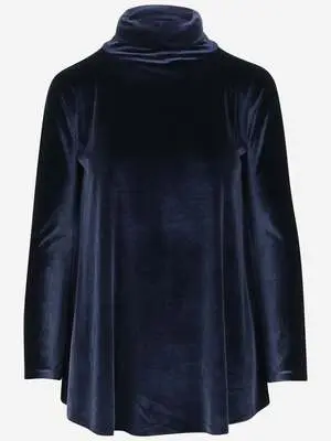 STEPHAN JANSON Stretch Velvet Jersey Blouse