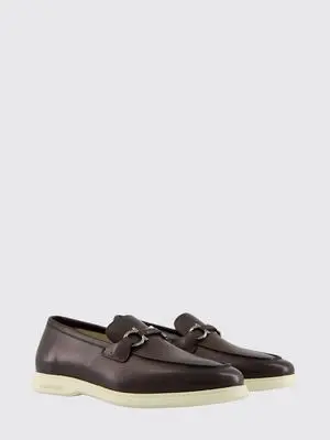 FERRAGAMO Gancini Leather Loafers - Brown