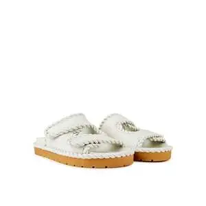 Bottega Veneta Flat Mule Sandals - White